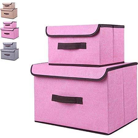 2 pc Set (Big and Small) Storage Boxes for Wardrobe with Closure Lid ...